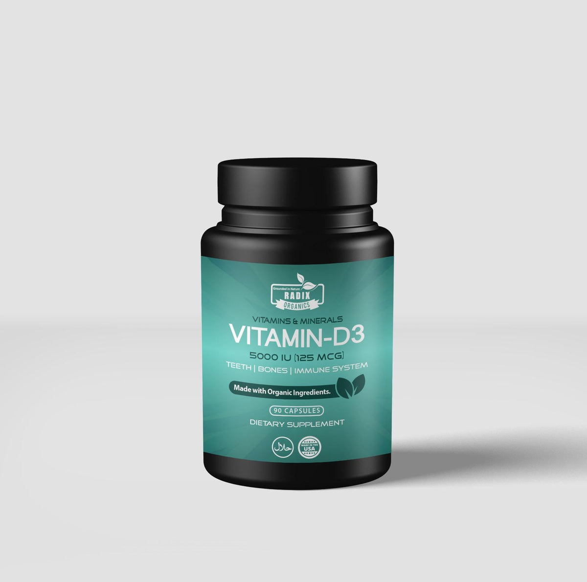 Radix Vitamin D3 125 mcg (5,000 IU) - Supplement to Support Bone, Join ...